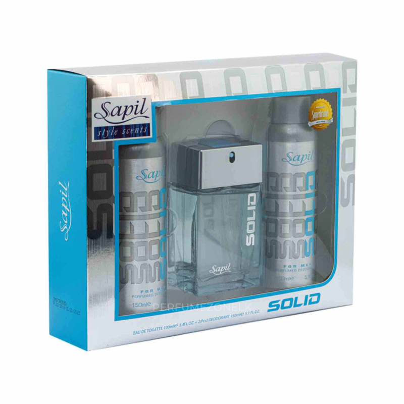Sapil Solid Gift Set 100ml EDT + 2x150ml Deodorant - PerfumeZoneLK
